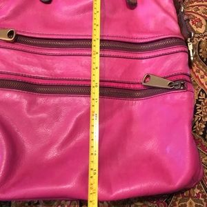 Fossil | Bags | Fossil Pink Large Leather Bag With Strap | Poshmark